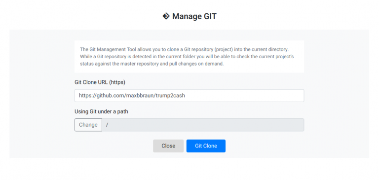 Manage GIT via file manager - uPress Knowledgebase